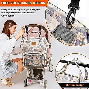 Limhoo Diaper Bag Backpack for Men Dad, Waterproof Large Canvas Camo Nappy Bags, Baby Care Bag (New Camouflage)