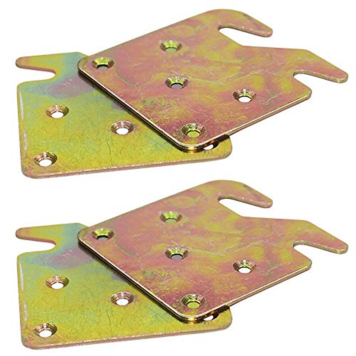 4PCS Heavy Duty Wood Bed Rail Hook Plates for Headboard and Footboard, Bed Rail Fitting Bracket with Mounting Screws