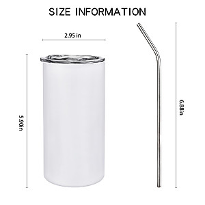 JYLJINGYULI 6 Pack 12 oz Sublimation Tumblers Blanks, 12oz Sublimation Tumbler Cups Blank Bulk, Straight Skinny Insulated Cup Stainless Steel Water Bottle with Lid and Straw for Craft DIY…