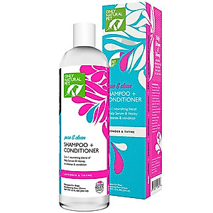 Only Natural Pet Pure & Clean 2-in-1 Shampoo + Conditioner for Dogs - Kelp Serum & Honey Shampoo with No Chemicals, No Sulfates, No Parabens Dyes or Perfumes - Lavender & Thyme Scent