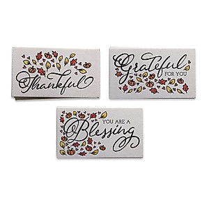 Fall Blessings Thanksgiving Table Place Cards - Set of 48 Place Cards for Table Settings - For Thanksgiving, Harvest Festivals, Fall Events