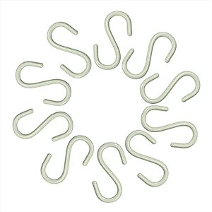 Mini Skater 2.5" Small Plastic S Shaped Hooks, Multifunctional Portable S Shape Hanging Hooks for Hanging Plants, Kitchen, Bathroom Hook Clothes S-Hooks(10Pcs,Light Green)