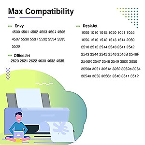 61 Black Ink Cartridge Replacement for HP 61 61XL Black Used for HP Envy 4500 5530 4501 4502 4504 OfficeJet 4630 4631 DeskJet 2512 1512 2541 2542 2540 2544 Printer, 2 Black