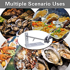 Aetwhy Oyster Shucker Tool Set, Adjustable Oyster Opener Machine Portable Oyster Shucker Machine Including Shucking Knife, Glove & G-Clip for Hotel Buffet Family