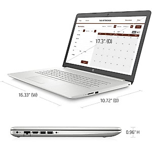 2022 HP Laptop 17.3" HD+ Anti-Glare Display, Intel Core i3-1115G4, 16GB DDR4 Memory, 1TB HDD + 128GB PCIe SSD, True Vision HD Webcam, Numeric Keypad, WiFi, HDMI, Windows 11 Home, Silver