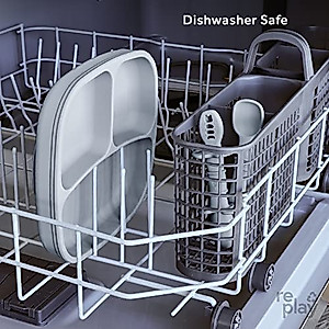 Re Play Sustainables Silicone Suction Plate - Made with Medical-Grade Platinum Silicone - Without Lid - Grey