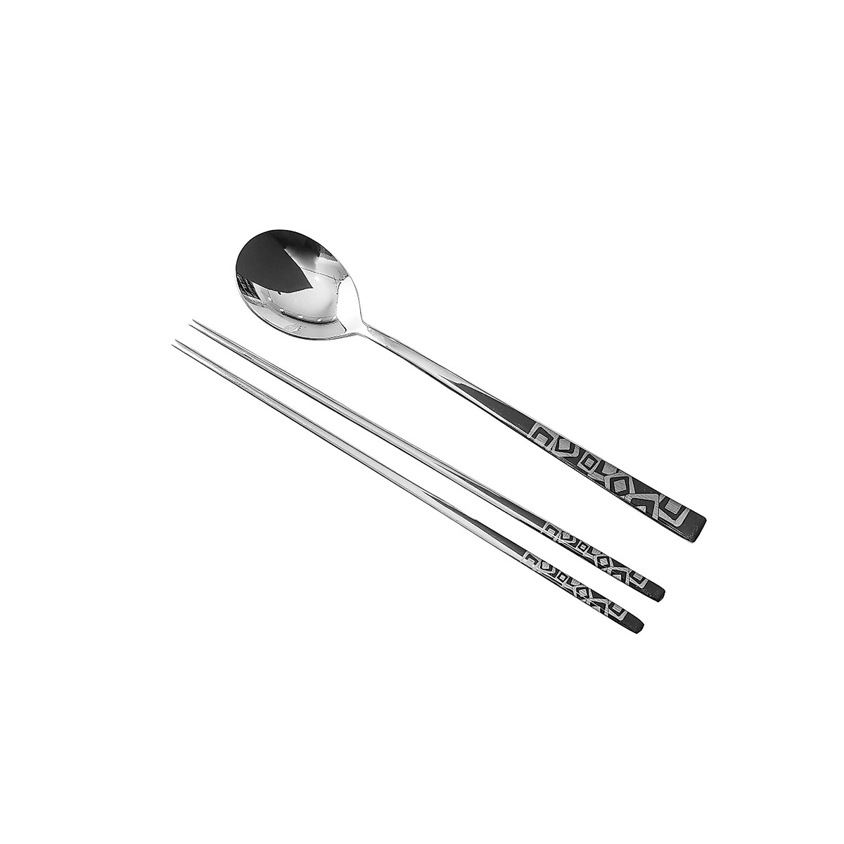 Korean Style Stainless Steel Spoons and Chopsticks set (2 Set-MoMo)