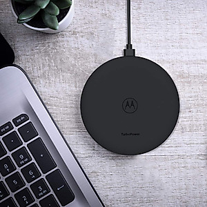 Motorola TurboPower Wireless Charger- 15W Qi Charging pad with 6.6ft Cable and AC Charger for Motorola Edge 2022, Edge+ 2022, Moto Edge Plus 2020/2022, ThinkPhone