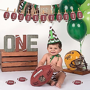 100pcs Glitter Football Cutouts Sports Ball Bulletin Board Football Shape Paper Cuts Party Decorations for Sports Theme Party Baby Shower Birthday Classroom Game Day Wall Decor Supplies