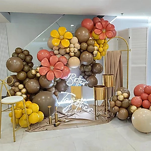 100Pack Dark Brown Latex Balloons, 12inch Balloons Premium Helium Quality Balloons for Party Supplies and Decorations(With 2 Gold Ribbons)