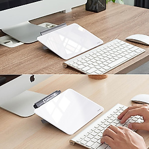 Small Desktop Glass Dry-Erase whiteboard - 8 X 6 Inches Tabletop Easel whiteboard with Stand, Desk Board Buddy for Artist, Teacher and Student