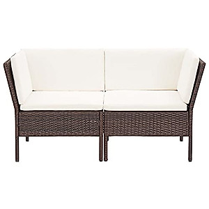 DYRJDJWIDHW Patio Set,Backyard Furniture,deep Seating Outdoor Furniture,6 Piece Patio Lounge Set with Cushions Poly Rattan Brownoutdoor Furniture Ottoman,Patio Chairs with Ottomans,