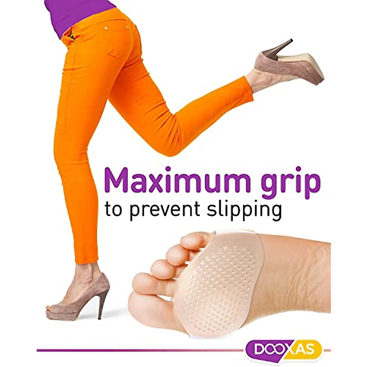 Clear Gel Metatarsal Foot Pads for Women & Men – Thicker Foot Gel Cushion Pads for More Comfort and Pain Relief – Silicone Metatarsal Pads – Upgraded Shoe Pads for Women Shoes (Clear Gel Pads)