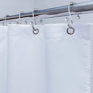 Hotop Stainless Steel Shower Curtain Hooks Rust Resistant Shower Curtain Hook Ring Bathroom S Shaped Hook Hanger for Kitchen Utensils, Shower Curtain, Clothes, Towels (12 Pieces)