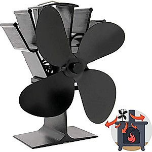 SF104 4 Blades Heat Powered Stove Fan for Wood Log Burner Heater Fireplace Fuel Room heater Fire in winter Fireplace cooling