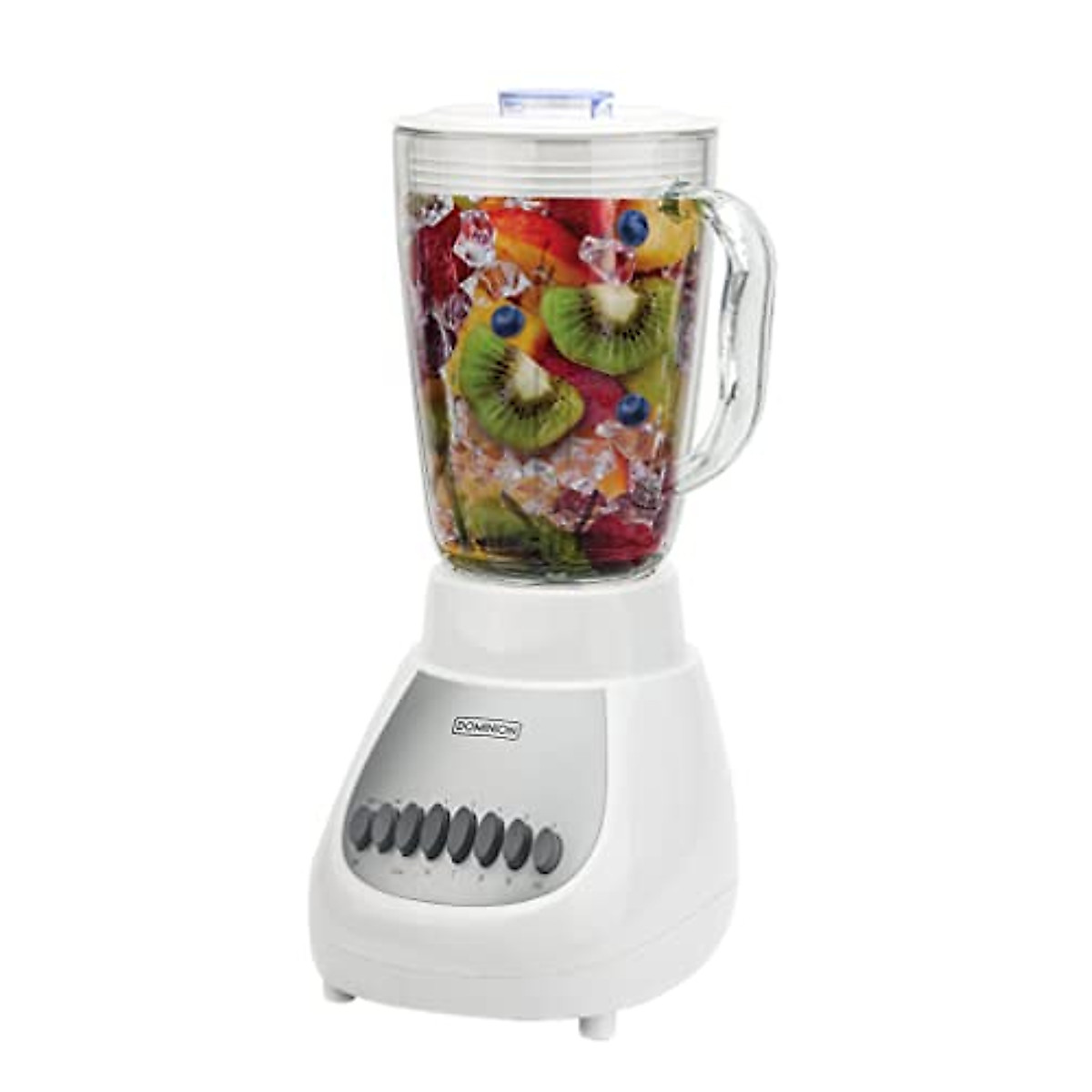 Dominion D4002WG Countertop Blender with 5-Cup 42oz Glass Jar, 10 Speed Settings with Pulse, Sharp Stainless Steel Blade, White