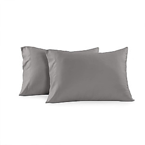 Royal Hotel Bedding Split-King: Adjustable King Bed Sheets, Solid Gray 600-Thread-Count 5pc Bed Sheet Set 100-Percent Cotton, Sateen Solid, Deep Pocket