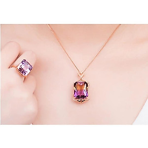 Natural Multi Color Tourmaline Gemstone Fashion Necklace Pendant For Women, Sterling Silver, 18K Plated, 18’’ Chain, Beautiful Gift For Mom, Wife, Girlfriend, Daughter, Sister