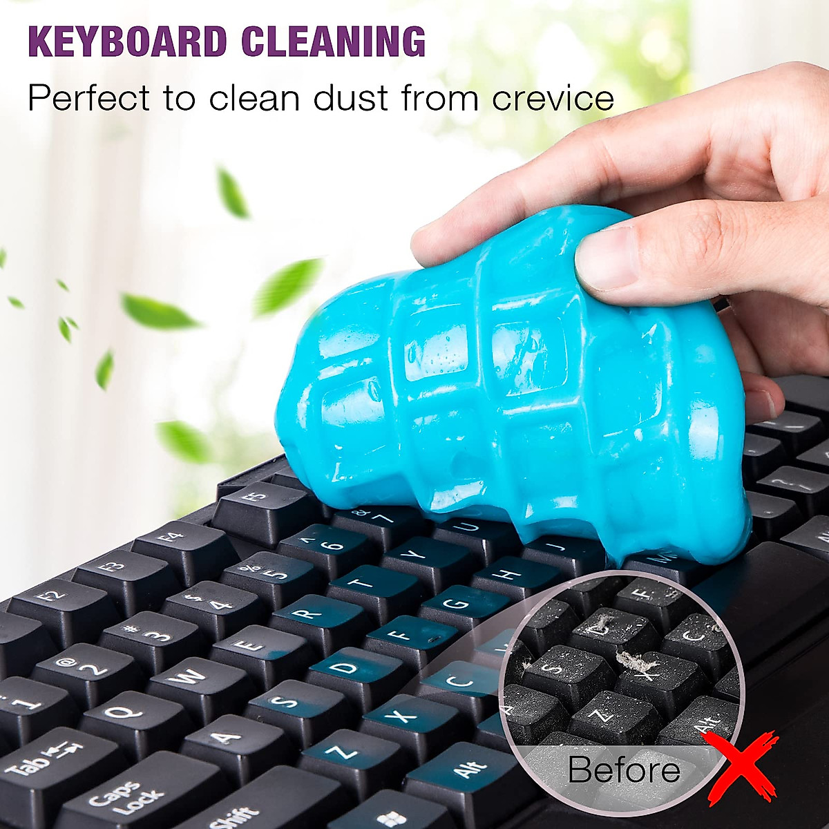 bedee Car Cleaning Gel Cleaning Putty: 2023 Upgraded Keyboard Cleaner Gel 3 Pack High Efficient Cleaning Reusable No Sticky Hands Dust Cleaning Gel for Car Interior Air Vent Keyboard Camera Printer