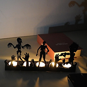 Funny Shadow Candle Holders, Black Candle Stick Candle Holder, Vintage Candles Stands, Home Bar Party Halloween Tabletop Candle Holders Decor for Shadows On Walls and Atmosphere (G)