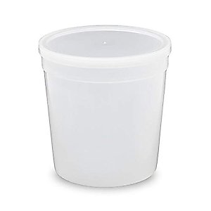 ePackageSupply 1/4 Gallon (32 oz) 1 Quart Food Storage Containers with Lids -Freezer and Microwave Safe Storage Containers, Round Plastic Containers with Lid, BPA Free, Translucent