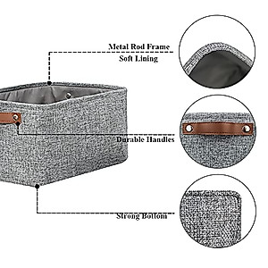 Fabric Storage Bin - [3-Pack] Premium Collapsible Baskets for Organizing, Decorative Storage Baskets with Handles for Home, Nursery, Shelves, Closet, Clothes (Grey, 15Lx11Wx8H inch)