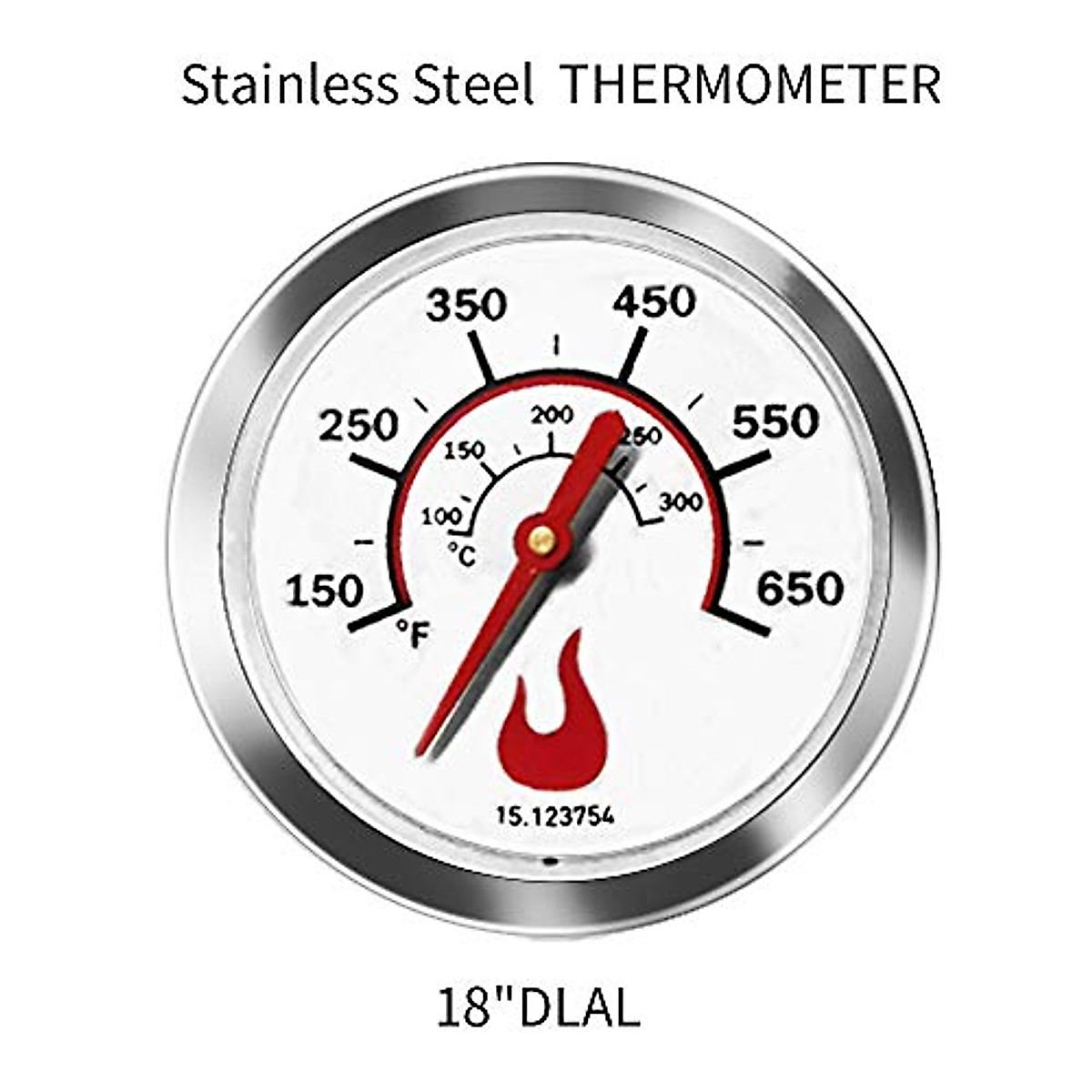 Rejekar 1.8 inch Heat Indicator Replacement for Various Char-Broil Brand Models Grill Thermometer