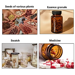 PEKYBIO Wide Mouth Packer Bottle, Amber Glass, 100 ML (3.4 OZ) Capacity with 38-400 Black Polyethylene Screw Cap Lined PE Septa, Package of 24 Units