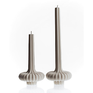 LAWA Set of 2 Pumpkin Base Candle - Beautiful Handmade Pillar Unscented Soy Wax Candle Elegant Aesthetic Vase Candle Housewarming Gift Home Room Shelf Decor Idea White