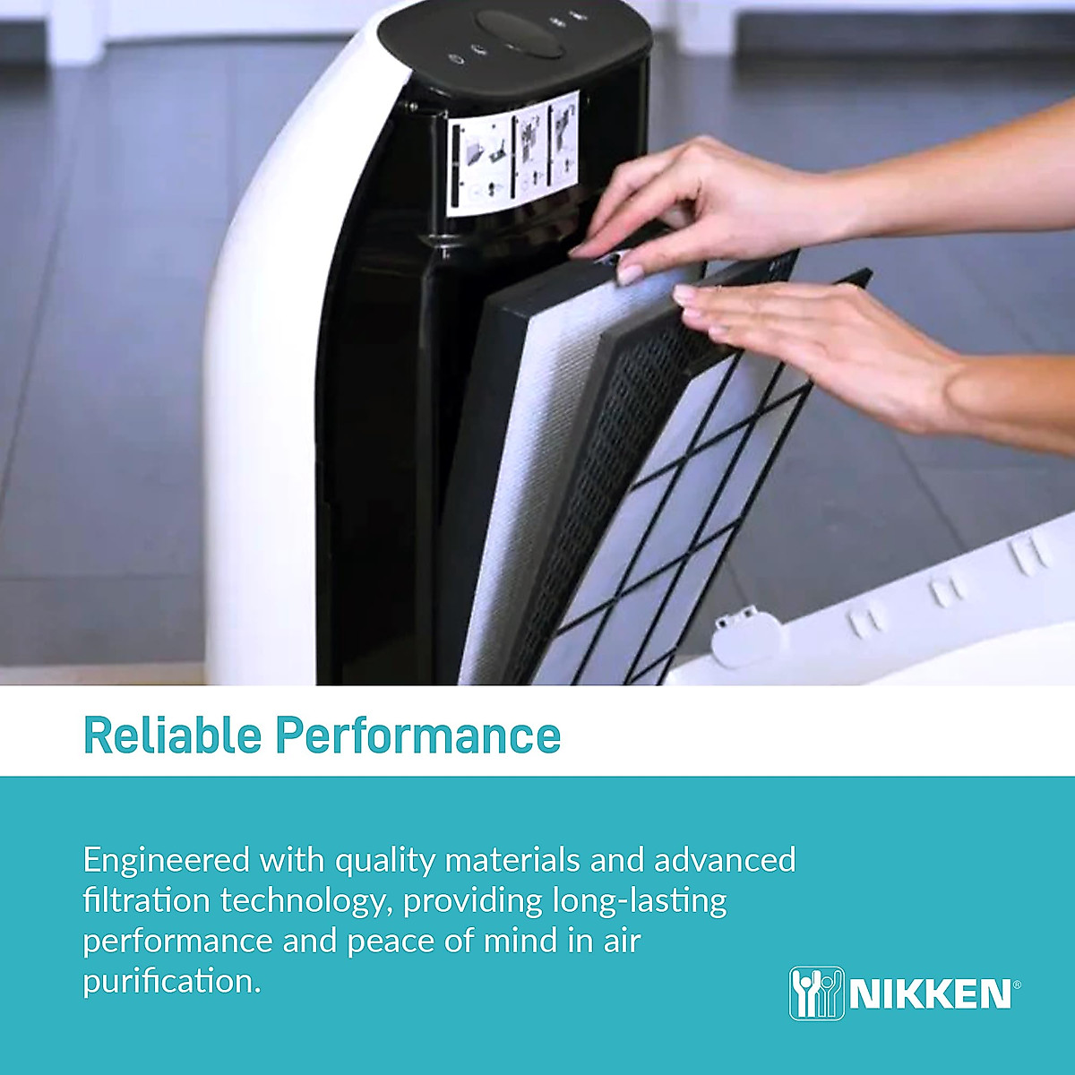 Nikken KenkoAir Purifier® HEPA Filter Pack 1445 Replacement for KenkoAir® Filter Purifier System 1441 - Activated Carbon Air HEPA Vacuum Cleaner Filters Air Purifier for Bedroom, Homes, and Offices