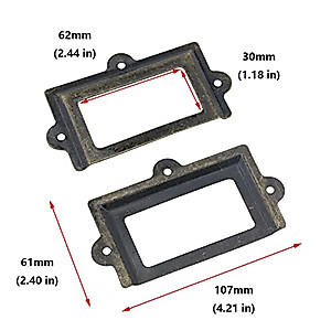 Antrader 5pcs 107 x 61mm Large Tag Label Holder Office File Cabinet Shelves Drawer Handle Business Card Holders with Mounting Screws