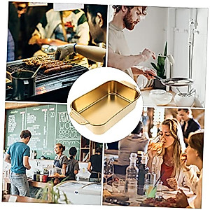 Yardwe Stainless Steel Grill Pan Bread Baking Pan Bread Loaf Pan Cake Tray Cake Oven Pans Metal Dinner Plates Steam Table Pan Serving Tray for Kitchen Convenient Serving Plate Party Tray