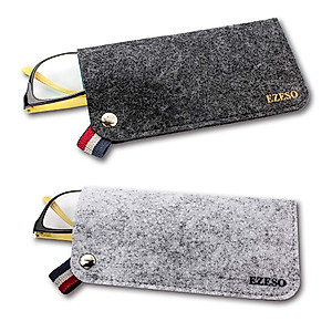 EZESO ESSENTIAL SKINCARE 3 Pack Eyeglass Cases - Soft Felt Slip-in Pouch Case - Glasses Storage Case Makeup Pouch