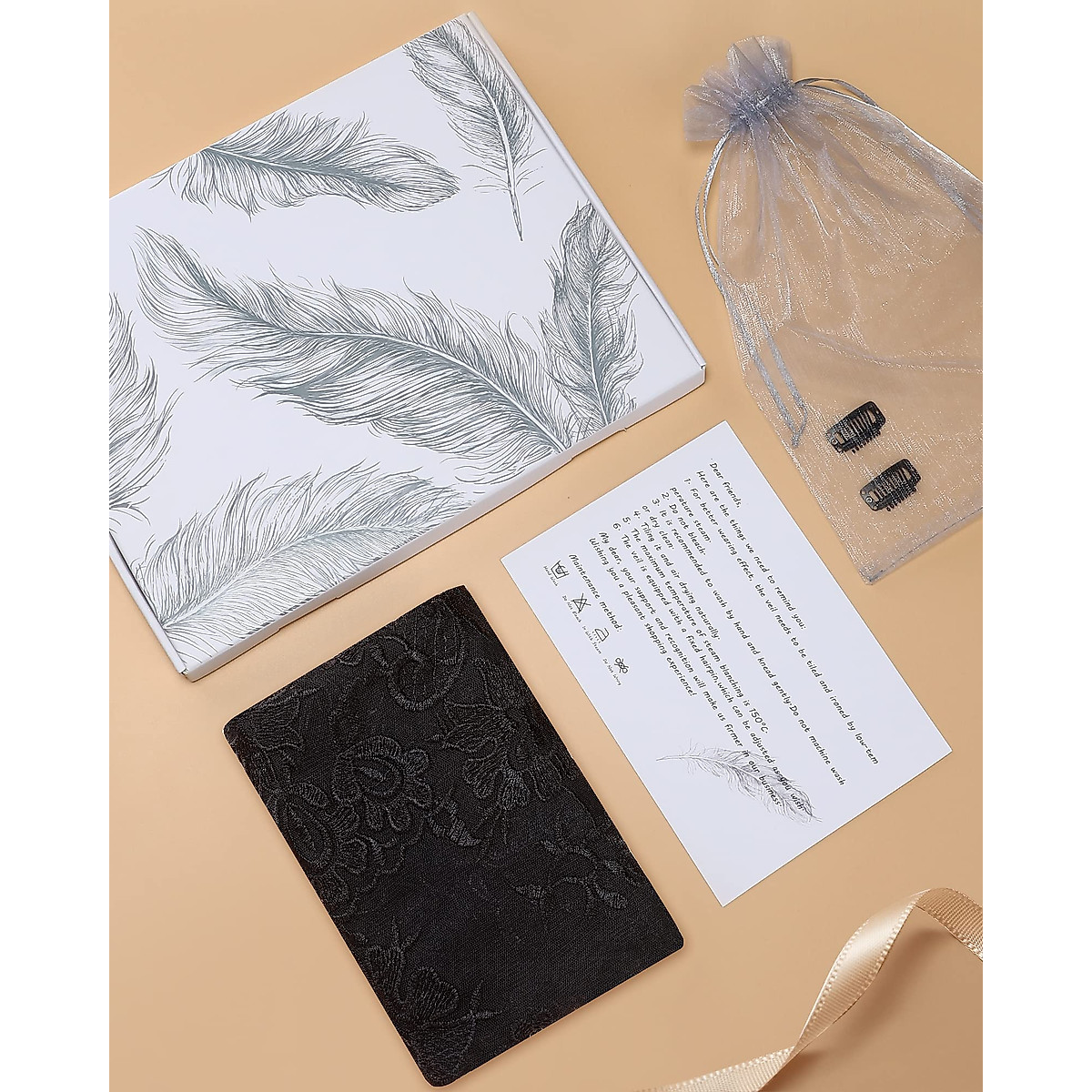 Bozidol Chapel Orthodox Head Coverings Mass Veils for Funeral Vintaged Soft Lace Mantilla Iglesia Velos with Gift Box (Black)