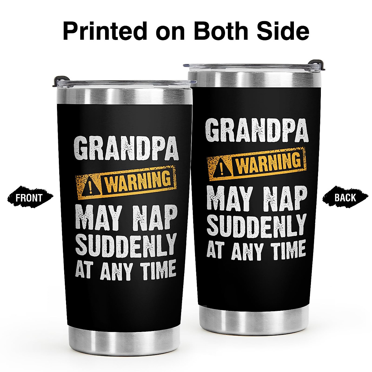 Leebbsin Funny 20oz Tumbler With Lid - Unique Gifts for Grandpa From Granddaughter, Grandson - Best Grandfather Birthday Gift, New Grandpa