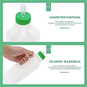 Luxshiny Lamb Milk Bottle Feeding Calf Goat Milk Feeder Goat Plastic Feeding Bucket Livestock Pet Nurse Feeding Supplies for Lamb Goat Dog Pig Calf 850ml 2PCS