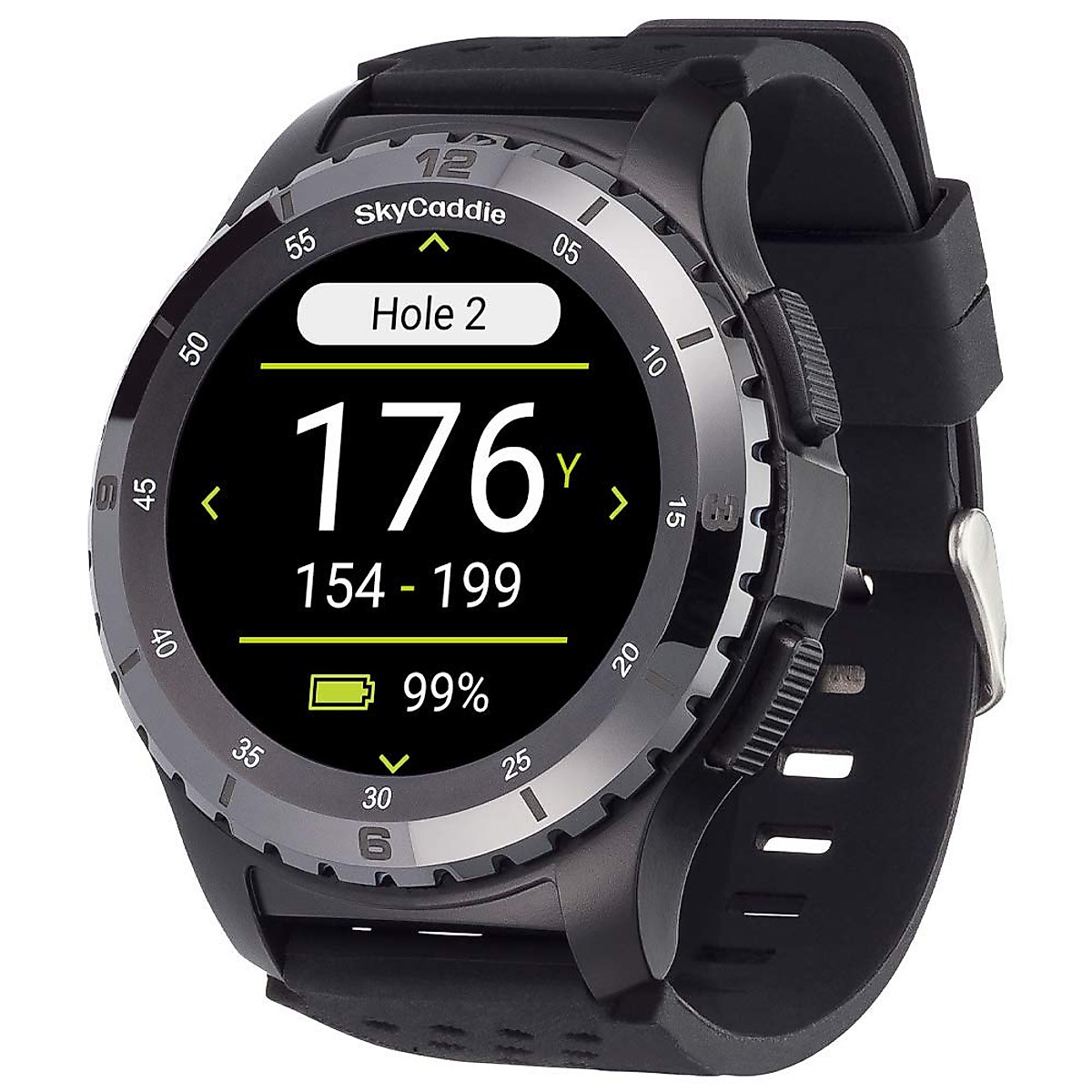 SkyCaddie LX5C Golf GPS Watch with Ceramic Bezel, Black