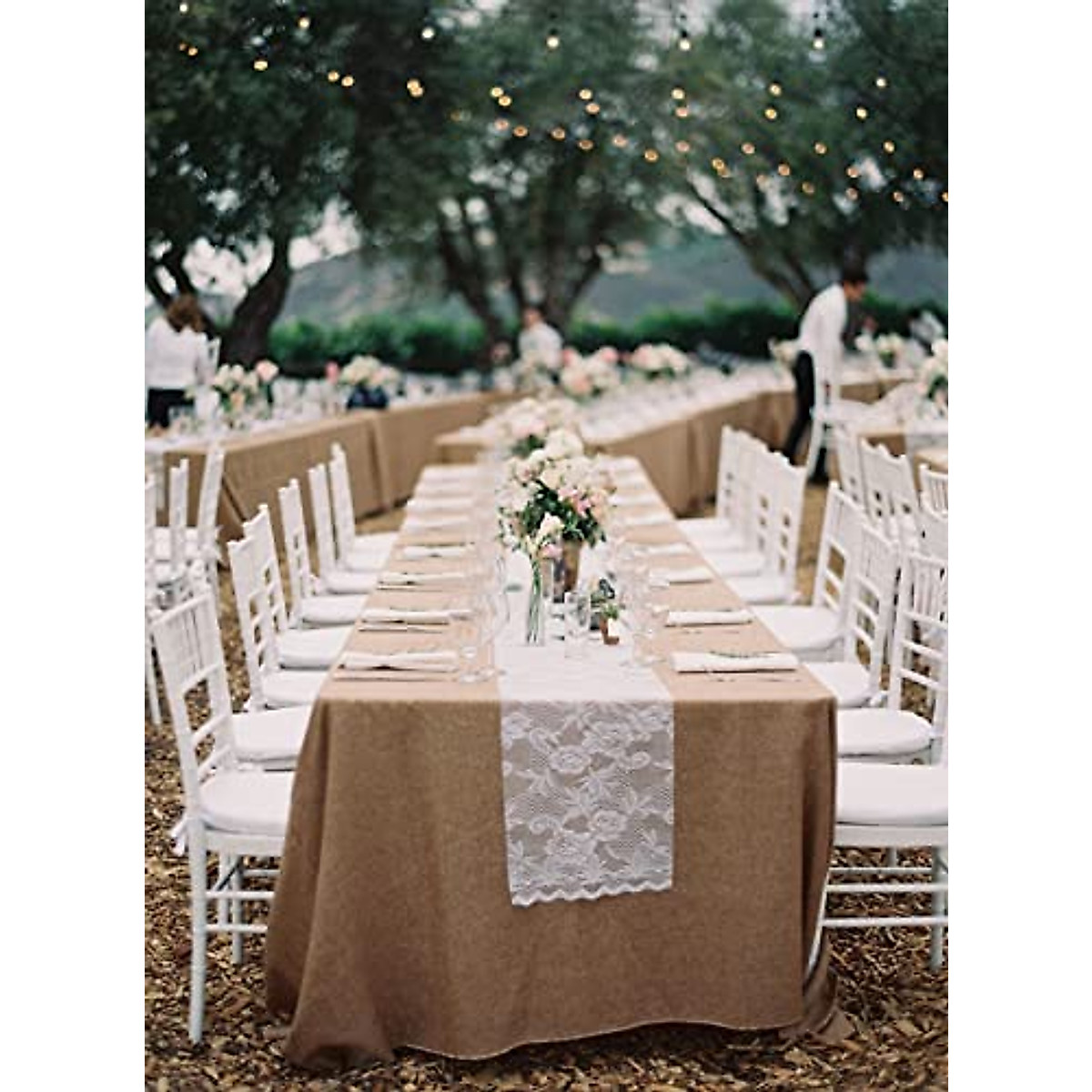 ArtOFabric Natural Burlap Tablecloth 60 Inches X 108 Inches