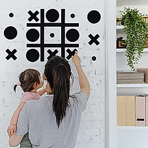 Wood Magnetic Tic Tac Toe Wall-Mount Game Fun Tic Tac Toe for Kids and Adults, Wood Board Travel Game Bedroom Playroom Wall Decals Modern Wall Art
