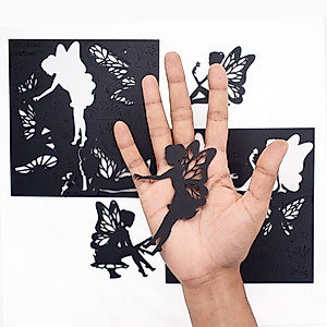 CrafTreat Fairy Laser Cut Chipboard Embellishments for Crafting - Laser Cut Chipboard Fairies (set of 8) - Size: 5.76X6 Inches - Fairy Silhouette Cutouts - Fairy Cutouts for Crafts
