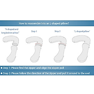 INSEN Pregnancy Pillows, L Shaped Full Body Maternity Pillow with Removable Cover, 57 Inch Pregnancy Pillows for Sleeping, Blue Jersey Cotton