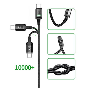 Kuulaa Magnetic Charging Cable Magnetic Phone Charger 2Pack 3A Fast Charging Cable Support Data Transfer 3 in 1 USB Magnetic Charger Cable for iPhone/Micro USB/Type C Device (6ft+6ft)