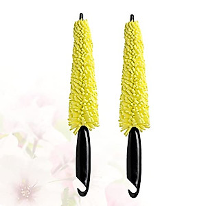 NOLITOY Wheel Cleaner Brush Tire Cleaning Brush 2Pcs Car Wheels Rim Cleaning Brush Soft Bristle Detailing Brushes Reaching Deep Cleaner Tool for Car Vehicle Wheel Cleaner Brush Wheel Cleaning Brush