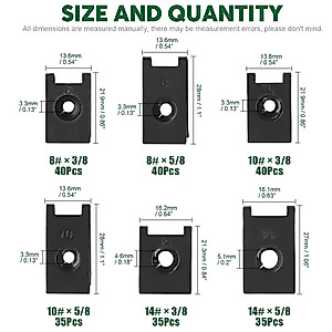Keadic 226Pcs U Nut Clips Assortment kit for Motorcycle Ford GM
