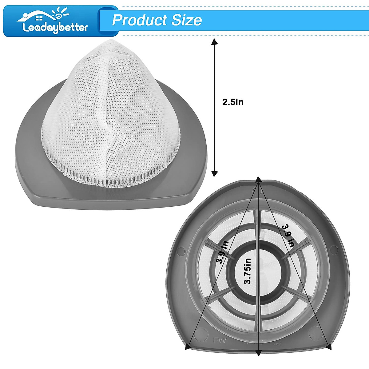 6 Pack 2033 Vacuum Replacement Filter for Bissell Featherweight Stick Lightweight Bagless Vacuum 2033, 20331, 20334, 20333, 20336, 20339, 2033M,Compare to Part 1611508