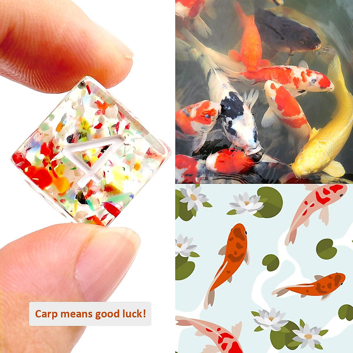 Haxtec Christmas Dice Resin DND Dice Set 7PCS Polyhedral D&D Dice Role Playing Dice Games as Dungeons and Dragons-Eternal Carp