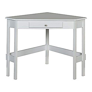 Kings Brand Furniture - Hastings Wood Home & Office Corner Desk with Drawer, White