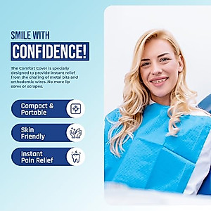 Comfort Cover Braces Guard/Lip and Mouth Protector - Snap on Cover Strip for Braces - Orthodontic/Dental Quality (Clear)