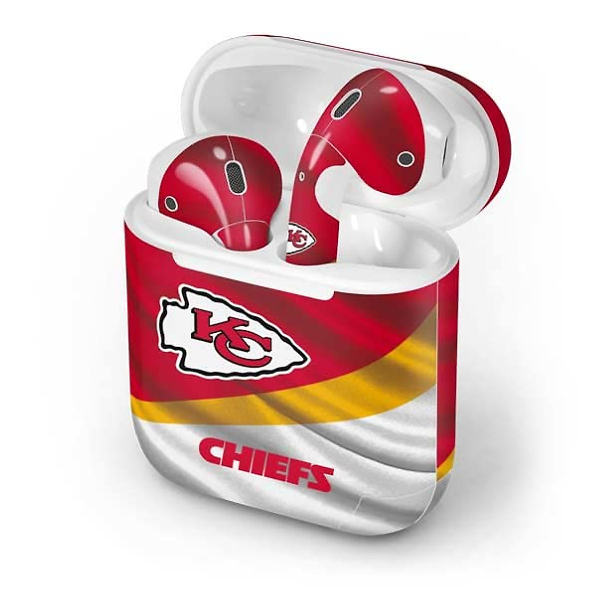Skinit Decal Audio Skin Compatible with Apple AirPods with Lightning Charging Case - Officially Licensed NFL Kansas City Chiefs Design