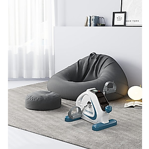 TECHMOO Under Desk Bike Pedal Exerciser, Heavy Metal Flywheel Mini Stationary Exercise Bike with LCD Digital Monitor Portable Foot Cycle for Home/Office/Workout Legs and Arms Training Peddler Machine